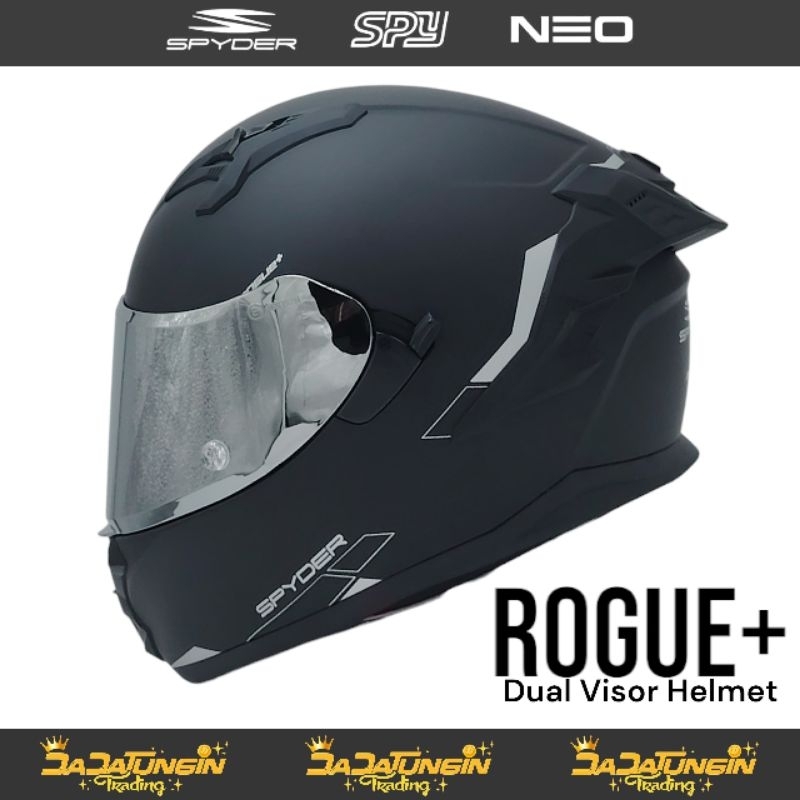 Spyder Rogue+ Dual Visor Helmet 2023 (clear visor included) | Shopee ...