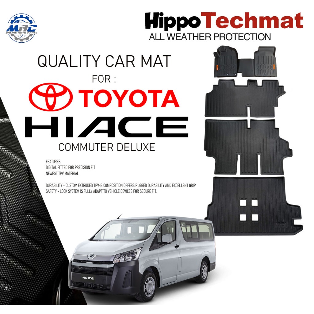 HIPPO TECHMAT for Toyota Hiace Commuter Deluxe 2019 to 2024 Deep Dish ...