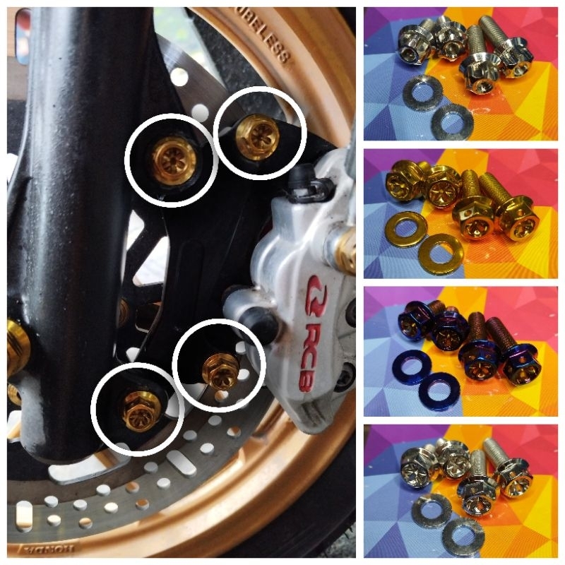 HONDA CLICK CALIPER BRAKET BOLTS SET AND BRAKET BOLTS setof 6pcs ...