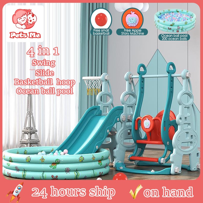 4 In 1 Baby Swing Slide for Kids Playground for Kids Set Baby Swing ...