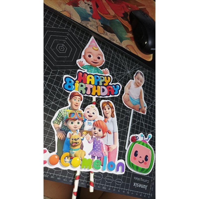 customized photo printed cake toppers jj cocomelon family themed ...