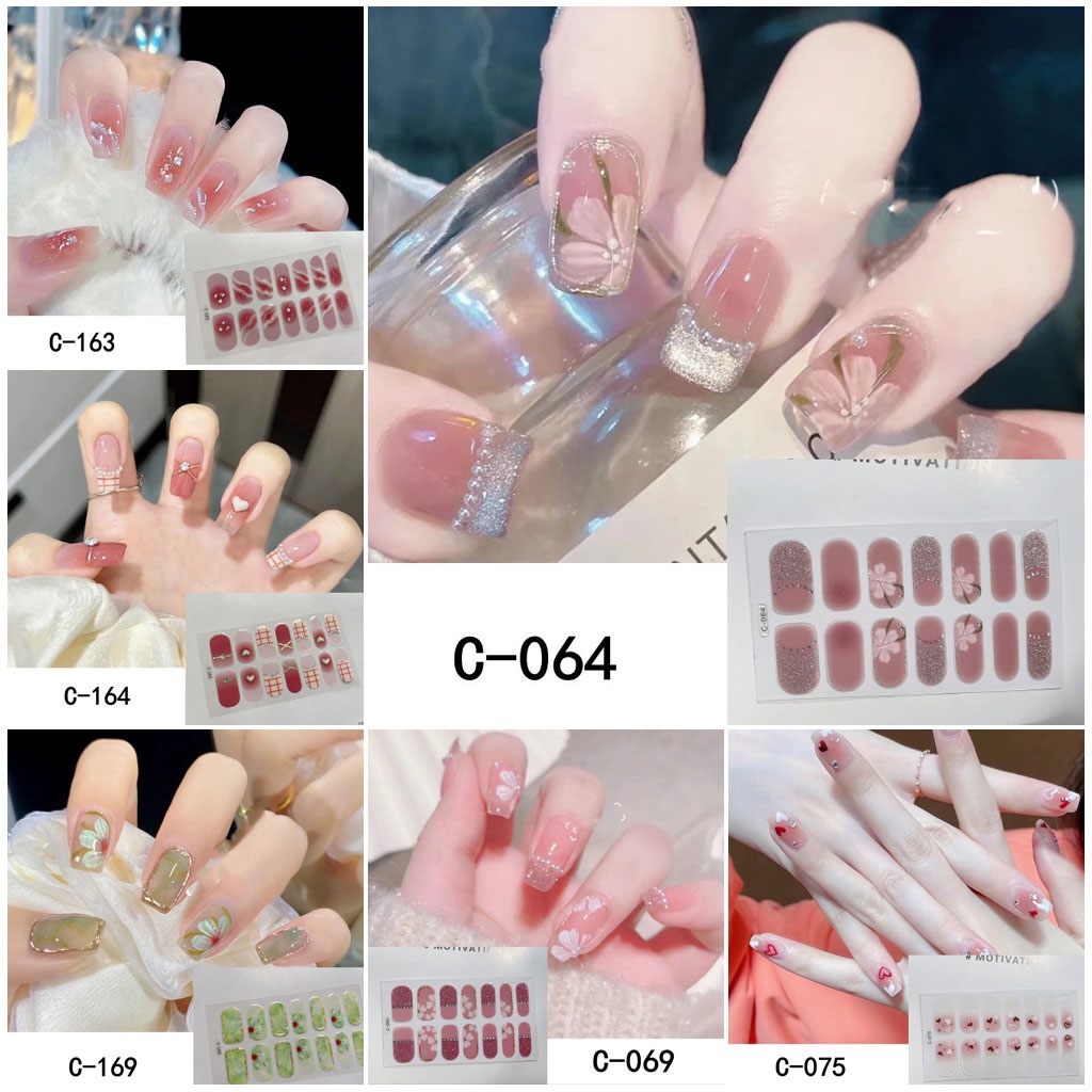Fashion Korean Nail Art 3D Nail Sticker Set Nail Art Waterproof Non ...