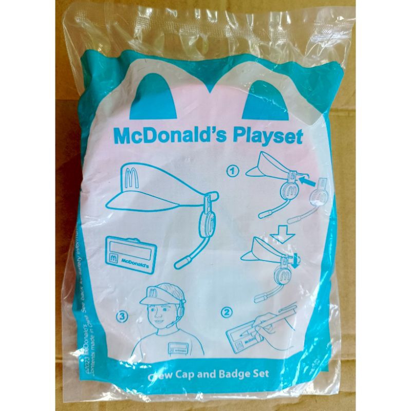 McDonalds McDo Happy Meal Playset Crew Cap and Badge Set | Shopee ...