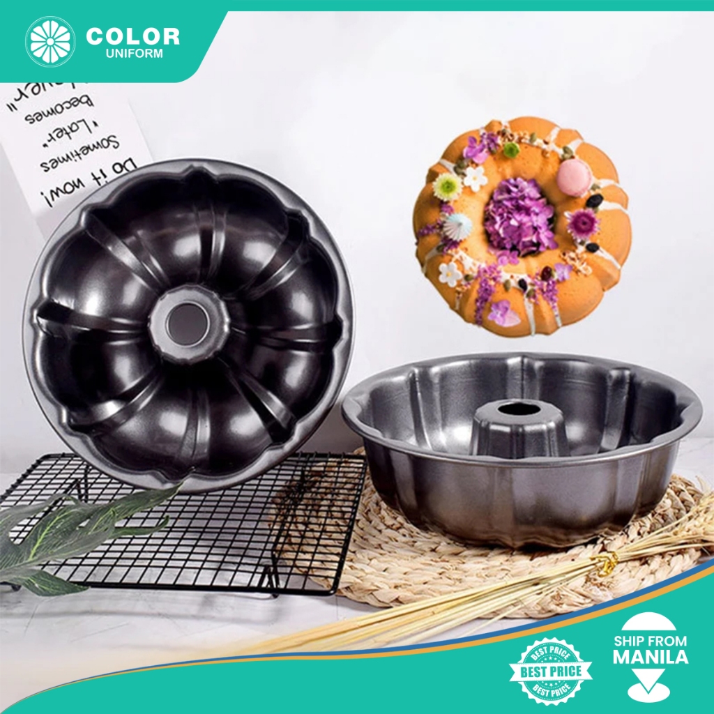 Bundt Cake Molding Pan Bakeware Pan Non Stick Chiffon Cake Molder 24cm ...