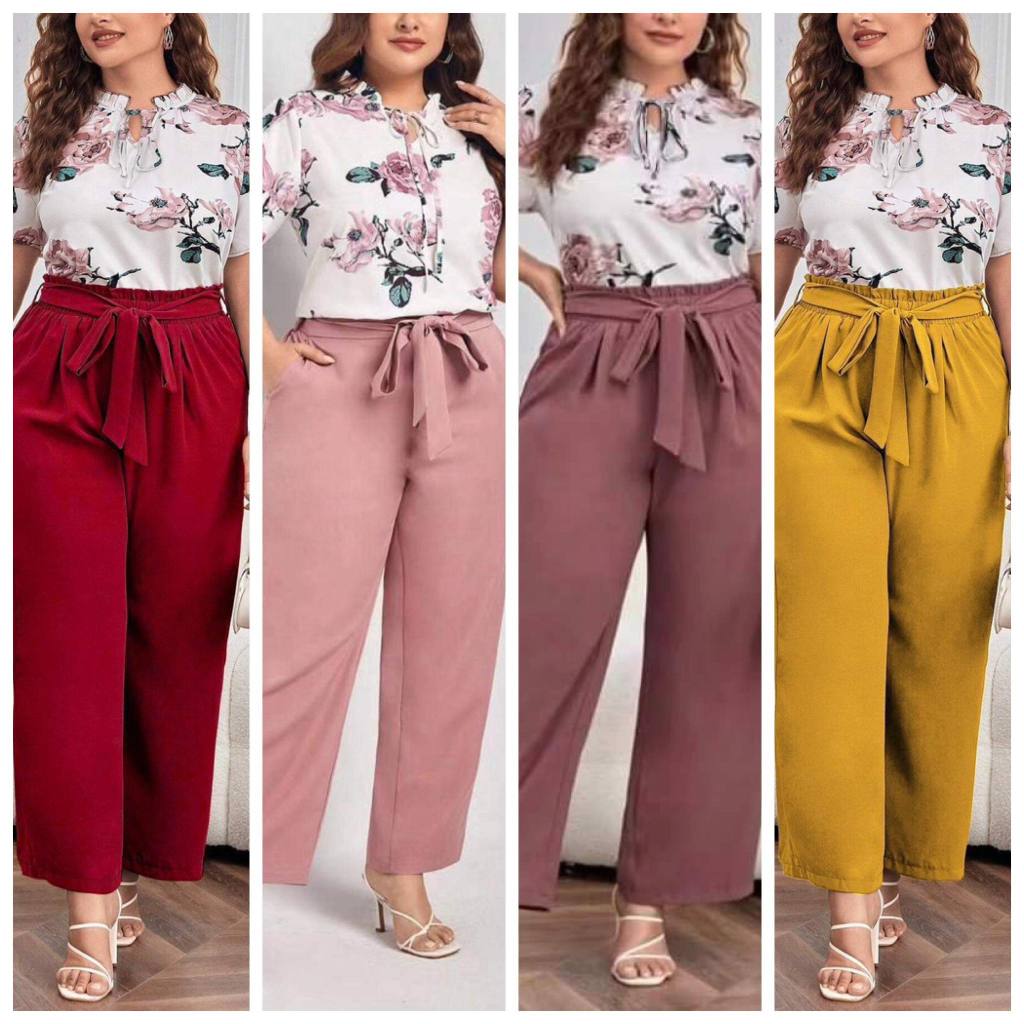 W.A fashion casual floral terno for women (top and pants) | Shopee ...