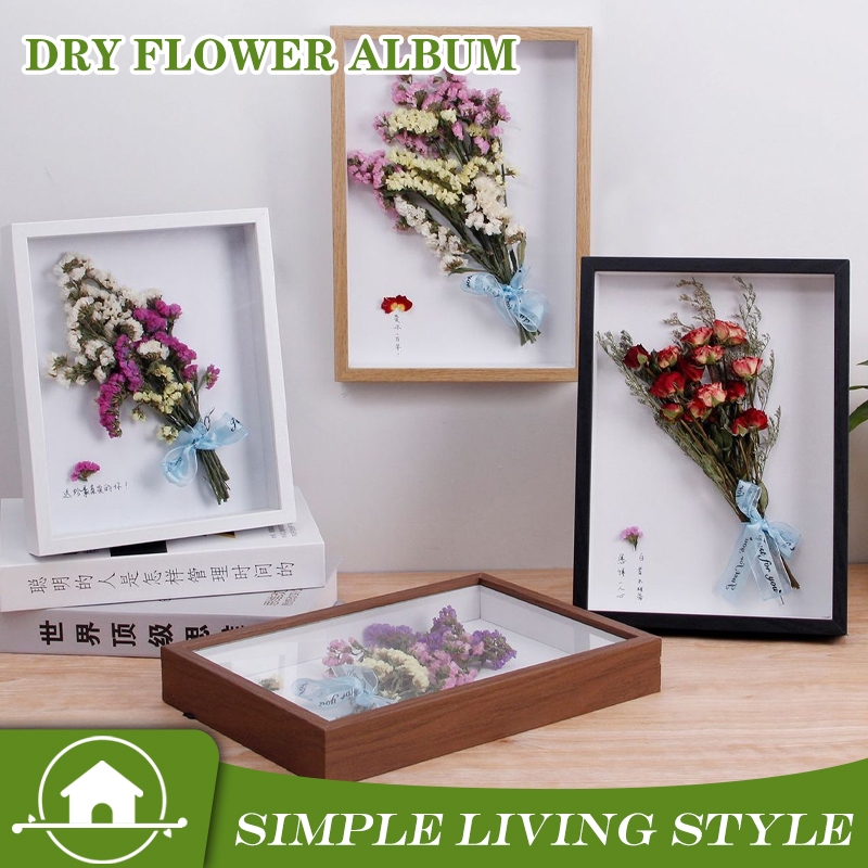 DIY Frame 3D Hollow Handmade Dried Flower Picture Frame Butterfly ...
