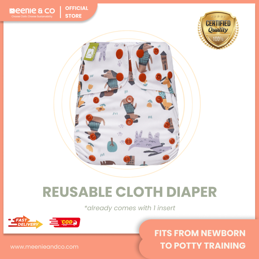 Meenie & Co Single Gusset Cloth Diaper - All in one reusable cloth diaper | Shopee Philippines
