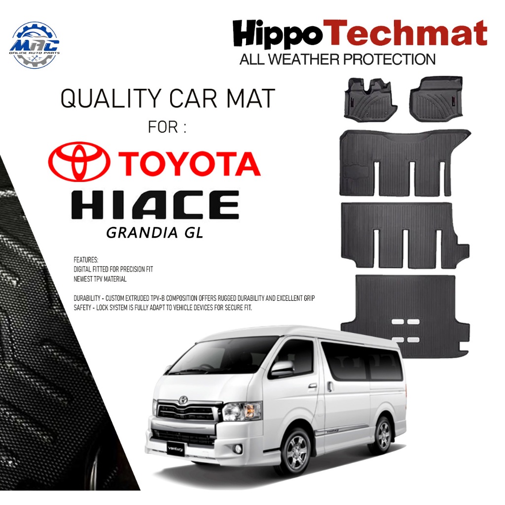 HIPPO TECHMAT for Toyota HIACE GL Grandia 2013 - 2019 old face Deep ...
