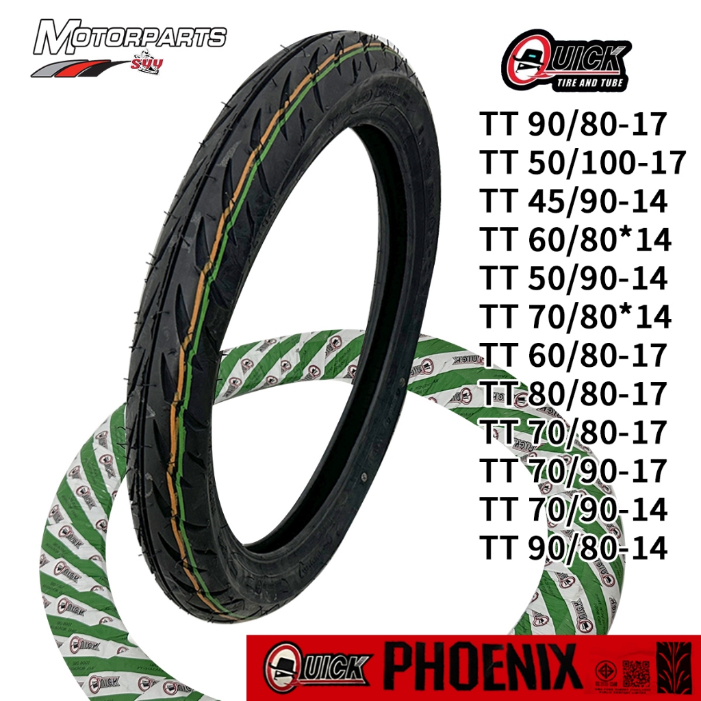 QUICK Motorcycle tires TUBETYPE PHOENIX BY14/BY17 TT | Shopee Philippines