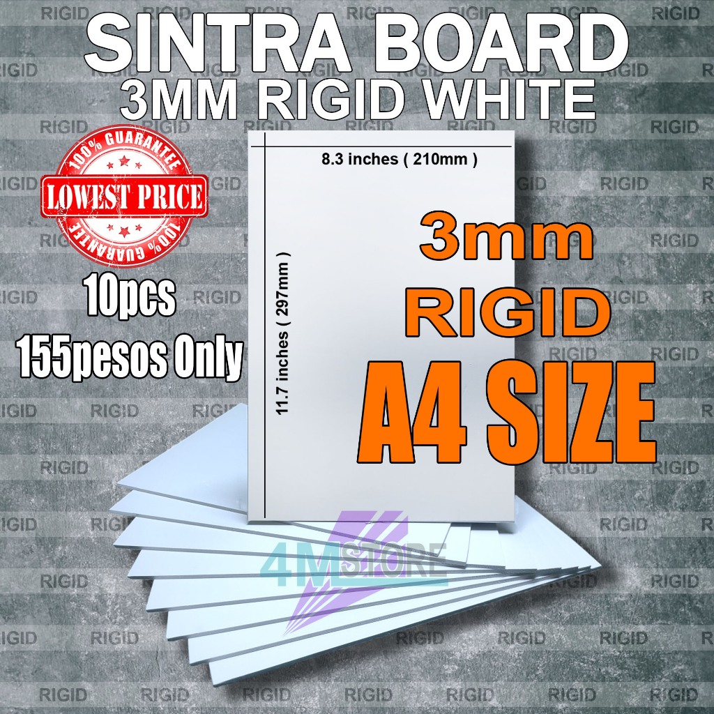 50pcs 3mm A4 size Standard Rigid Sintra Board w/ free scrap | Shopee ...