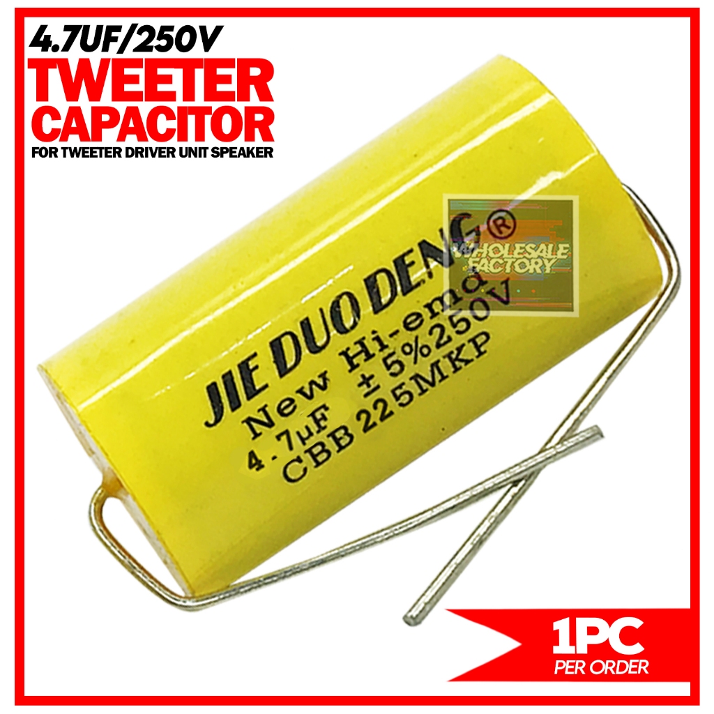 Tweeter Capacitor Driver Unit Horn Speaker [ 4.7UF/250V ] | Shopee ...