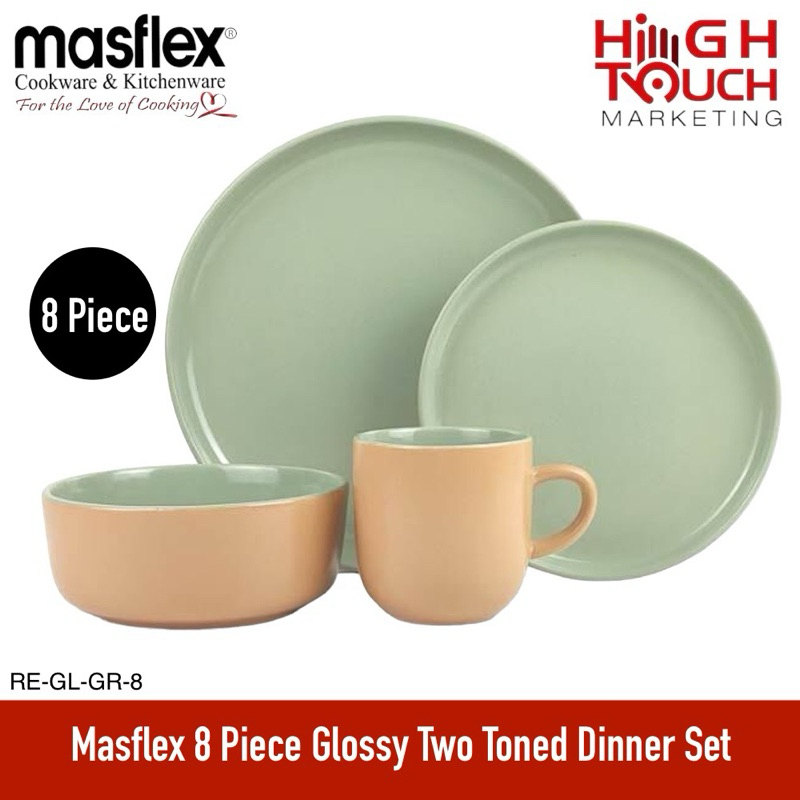 Masflex 8 Piece Glossy Two Toned Dinner Set | Shopee Philippines