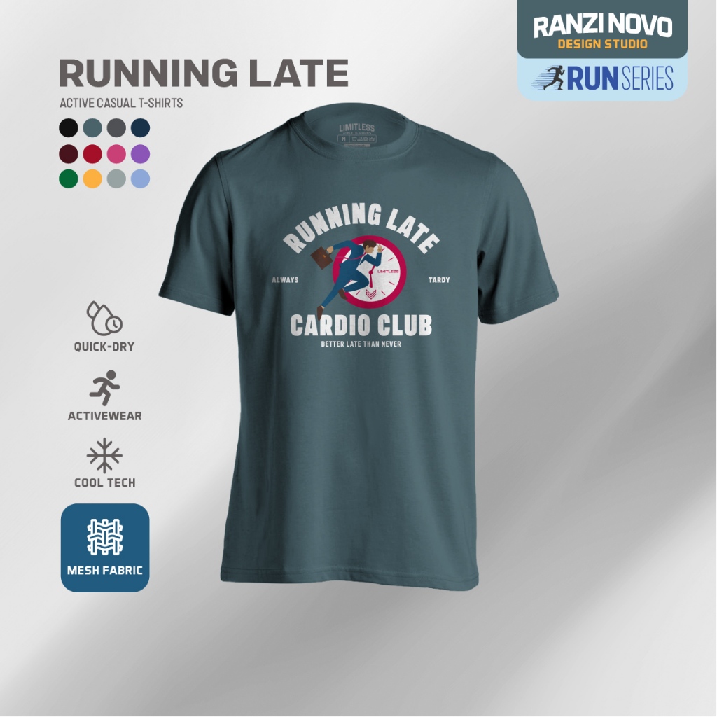 Running Late Cardio Club Shirt - Drifit Running Activewear Funny Run ...