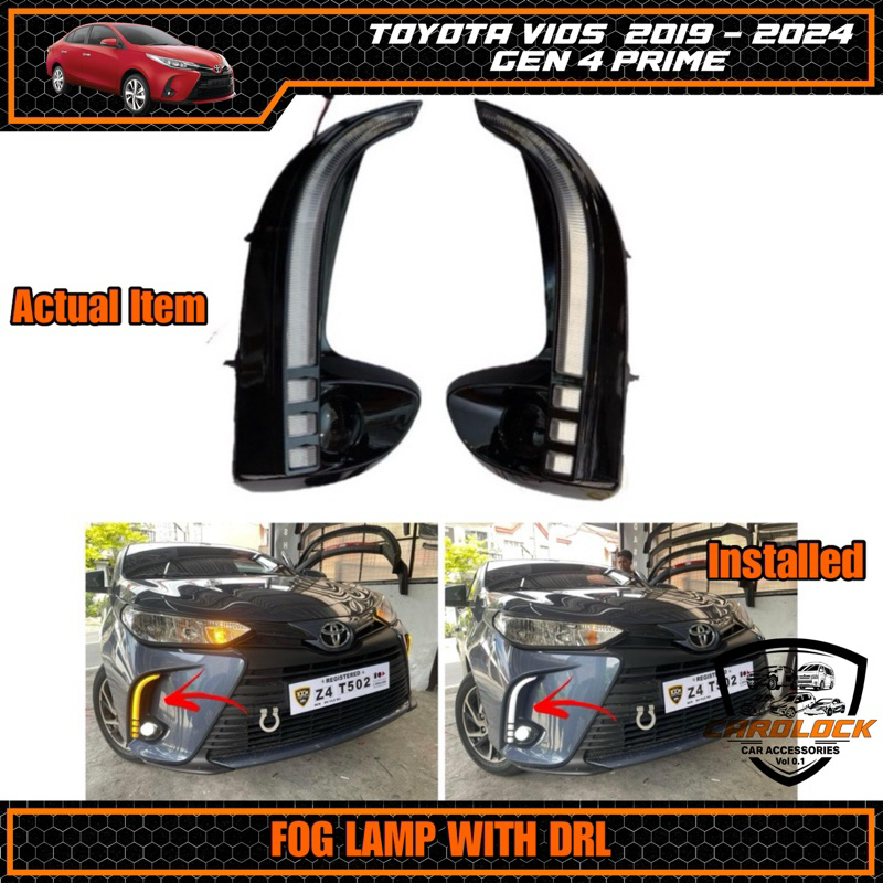 Toyota Vios 2021 - 2025 Fog Light Fog Lamp Cover with DRL | Shopee ...