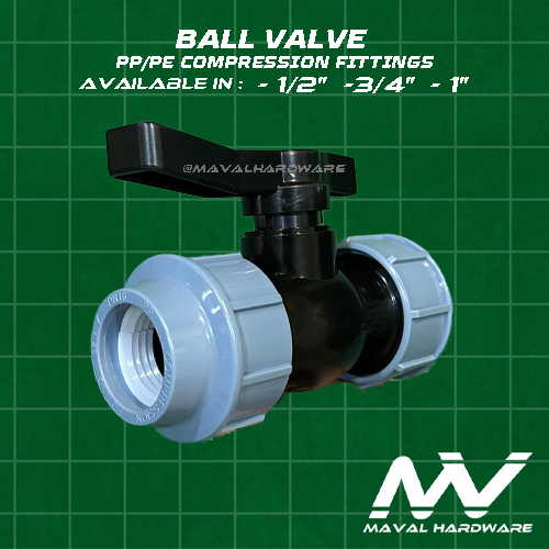 (BUNDLED = 10PCS) - PE/PP Compression Fittings PN16 - Double Union Ball ...