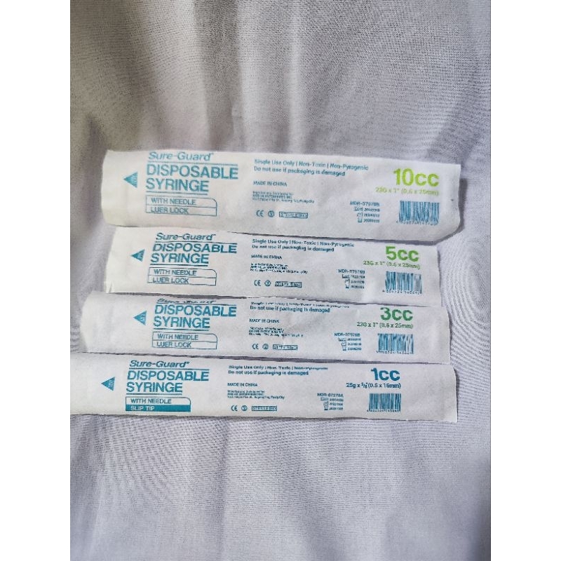 Disposable Syringe Sureguard Sterile Sold per pc 1cc,3cc,5cc,10cc ...