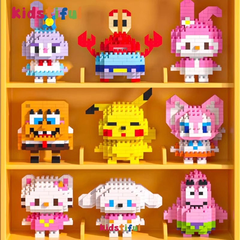 Cute Mini Building Block Assembled Small Bricks Sanrio Disney Particles ...
