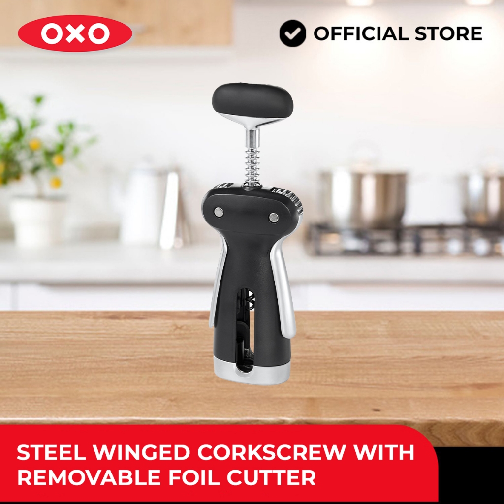 OXO Steel Winged Corkscrew with Removable Foil Cutter | Shopee Philippines