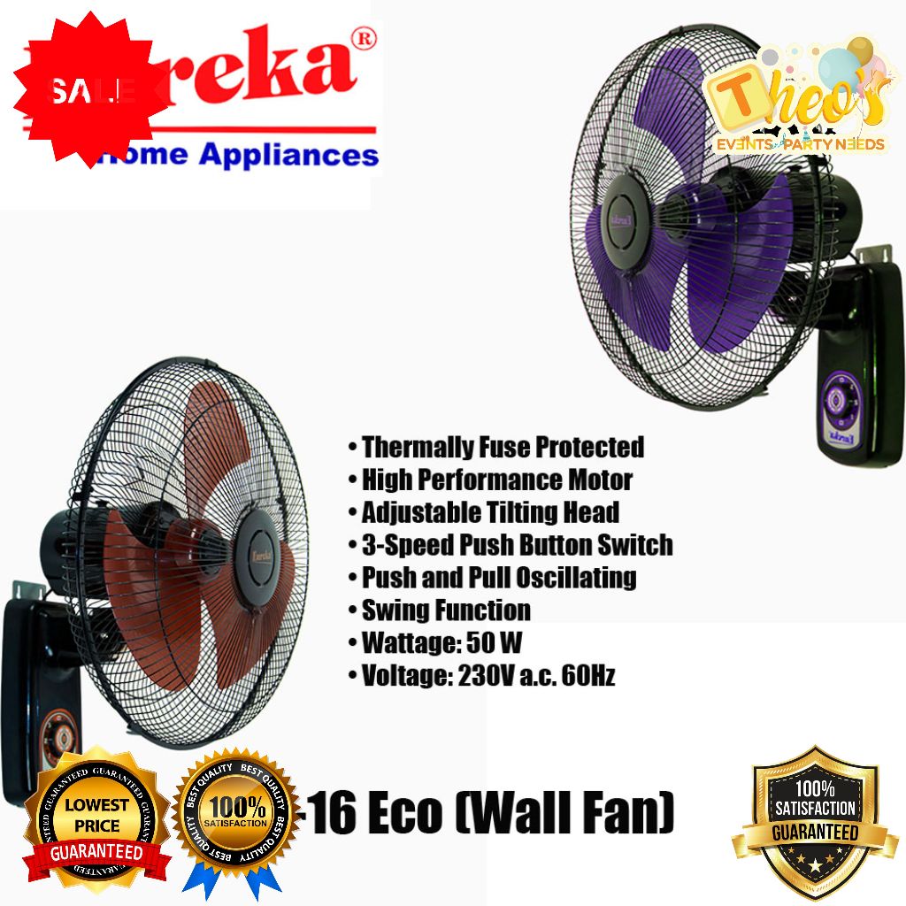 EWF - 16 Eco Wall Fan • Thermally Fuse Protected • High Performance ...