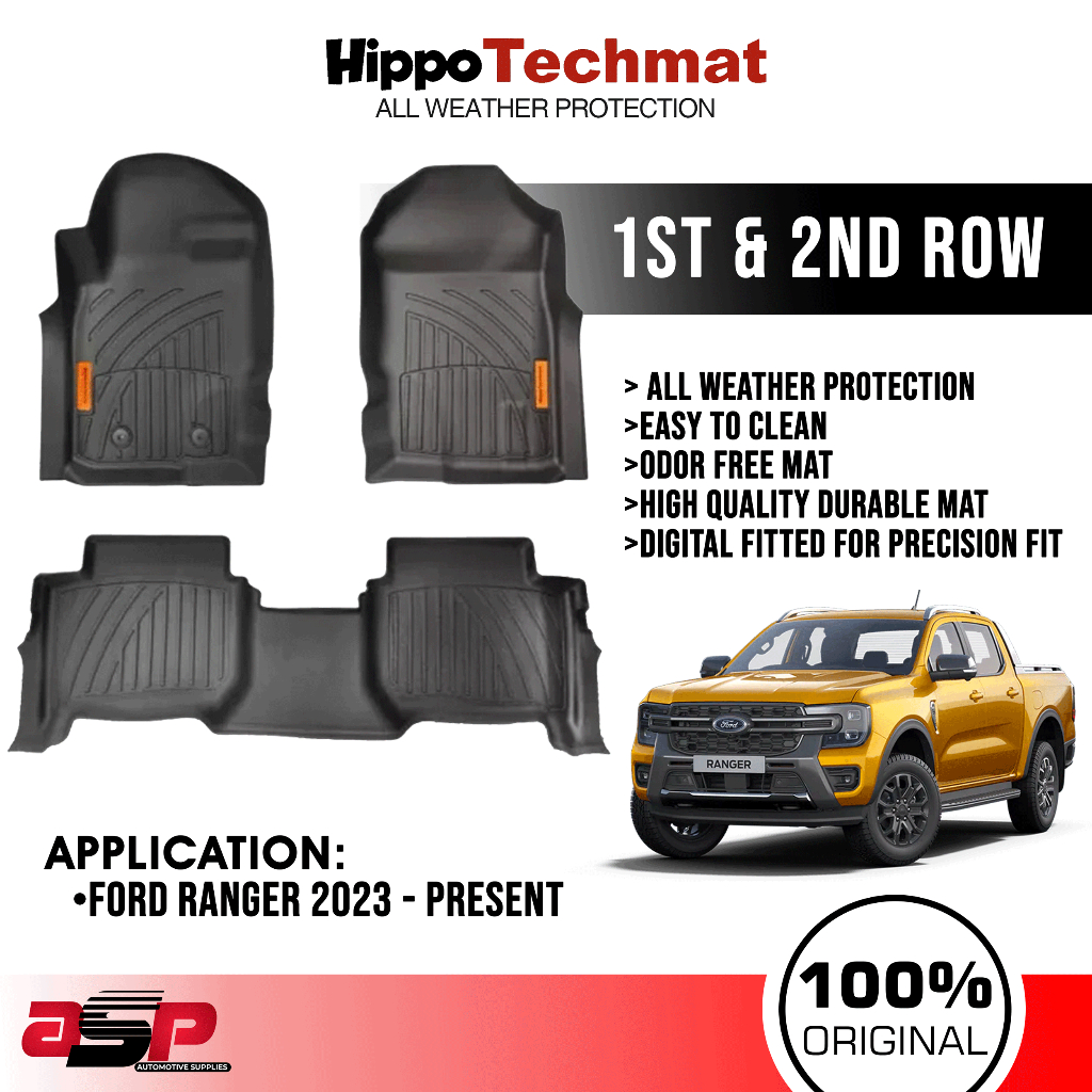 Hippo Techmat Deep Dish Matting for Ford Ranger Raptor / Wildtrak 2012 ...