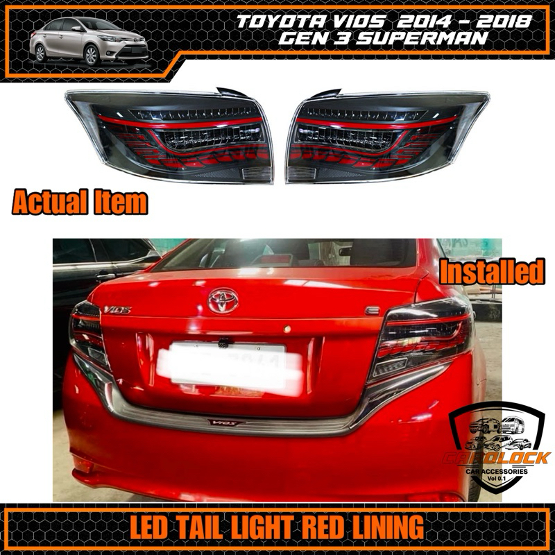 Toyota Vios 2014 - 2018 Tail Light Upgrade Clear LED | Shopee Philippines