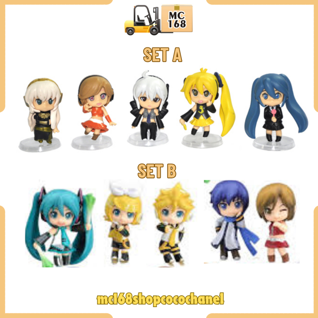 SET OF 5pcs Vocaloid Hatsune Miku anime cute PVC Figures Doll Toys ...
