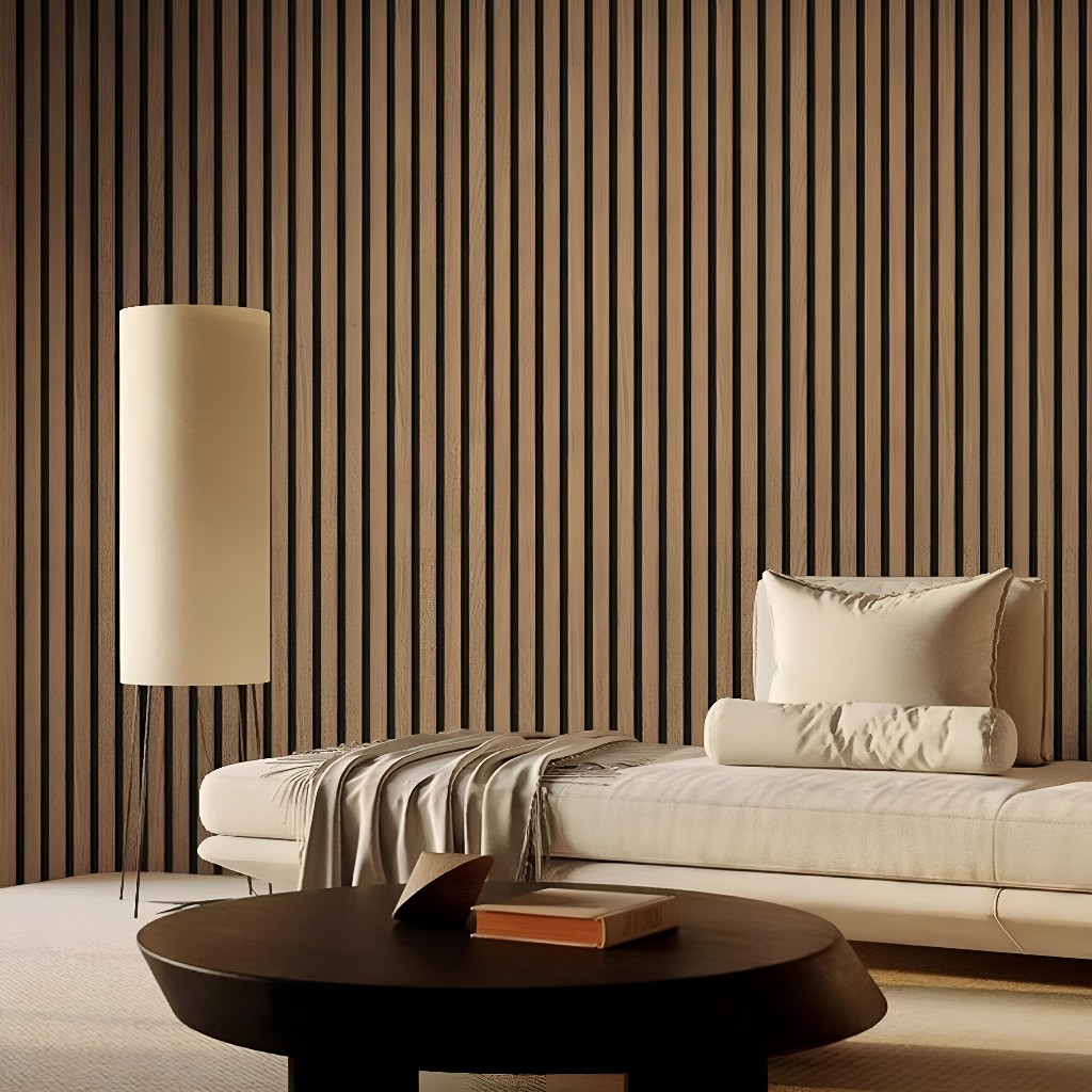 Wallpaper Wood Flute Design PVC Self adhesive Waterproof Sticker Fabric ...