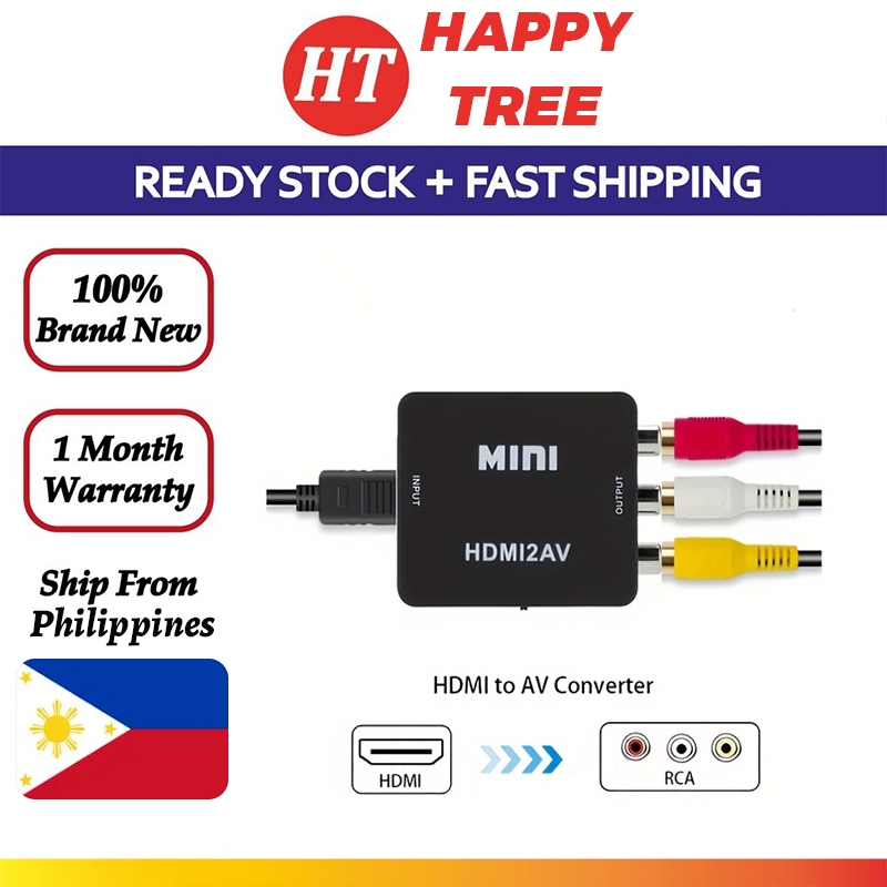 1080P HDMI-compatible To AV Scaler Adapter Video Composite RCA Video ...