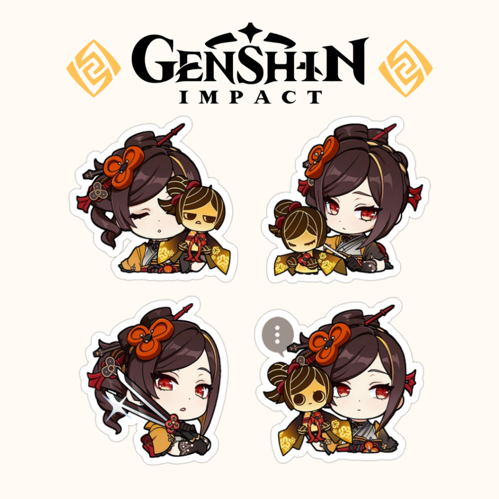 Genshin Impact Chiori Emoji Sticker Set (4pcs) | Shopee Philippines