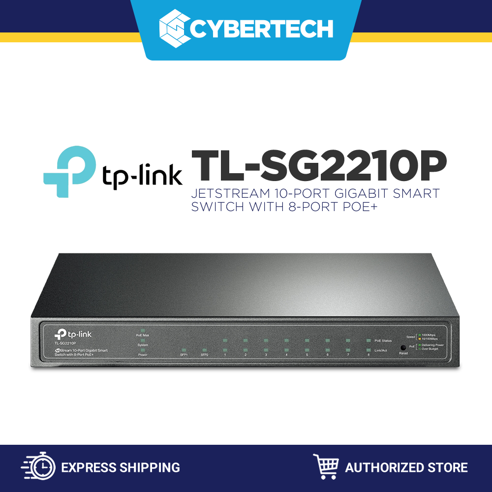 Cybertech TP-Link TL-SG2210P Omada 10-Port Gigabit Smart Switch with 8-Port PoE+ | Shopee ...