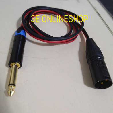 XLR Male to PL Mono Plug FLAT CABLE RED BLACK HEAVY DUTY 1METERS ...