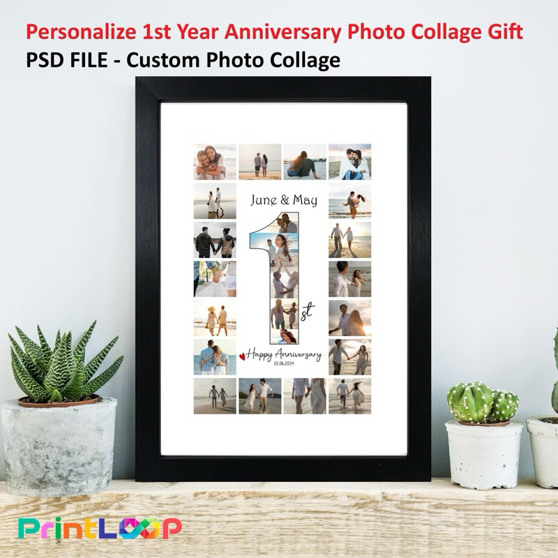 A4 SIZE Personalized Anniversary Photo / Customized Collage | Shopee ...