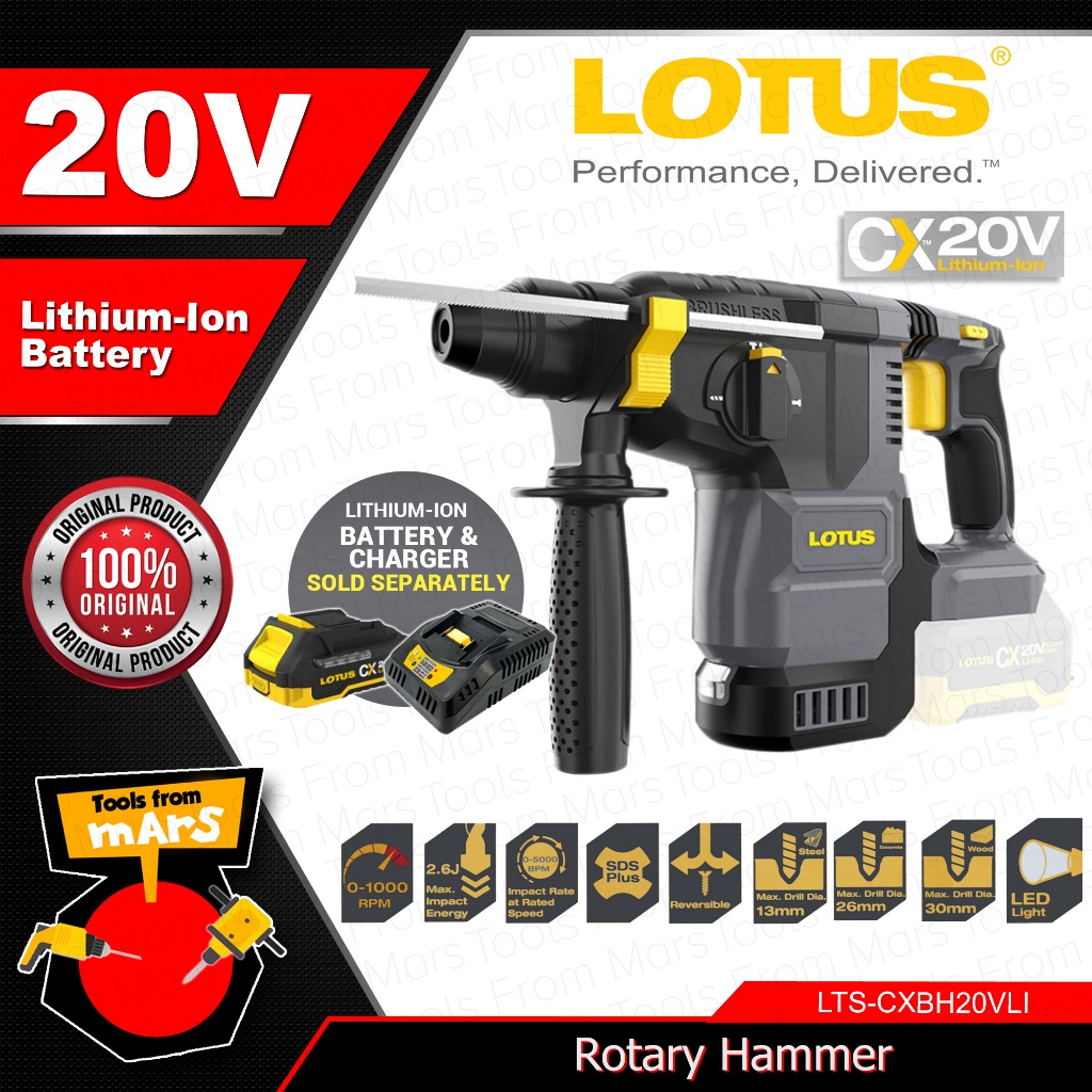 Lotus 20V Cordless Rotary Hammer Chipping Gun Concrete Breaker ...