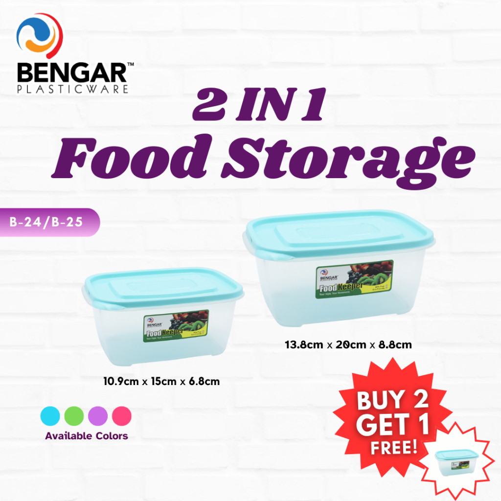 BENGAR PLASTICWARE Food keeper Food storage 2 in 1 Food lunchbox Food ...