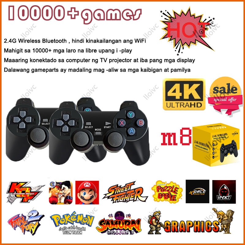 M8 Built-in 10000 HD 4K M8 Video Game Console Game Controller Classic ...