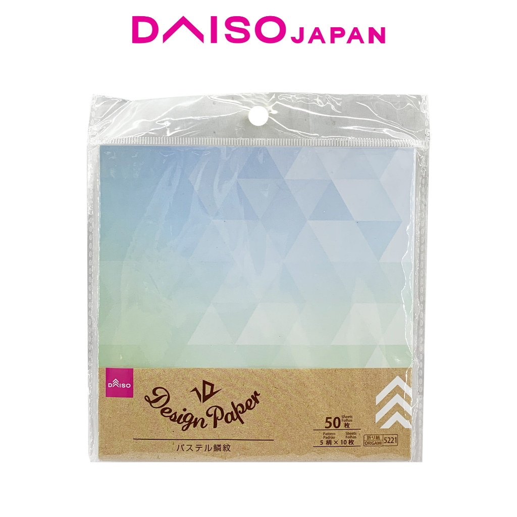 Daiso Origami Paper in Pastel Urokomon Design (5 colors, 50 sheets ...