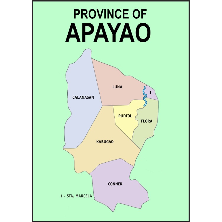 Apayao Province Map Waterproof A4 Laminated Chart | Shopee Philippines