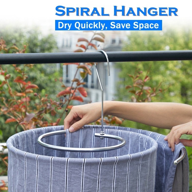 Stainless Spiral Hanger for Quilt Sheets, Blanket Fast Drying Hanger ...