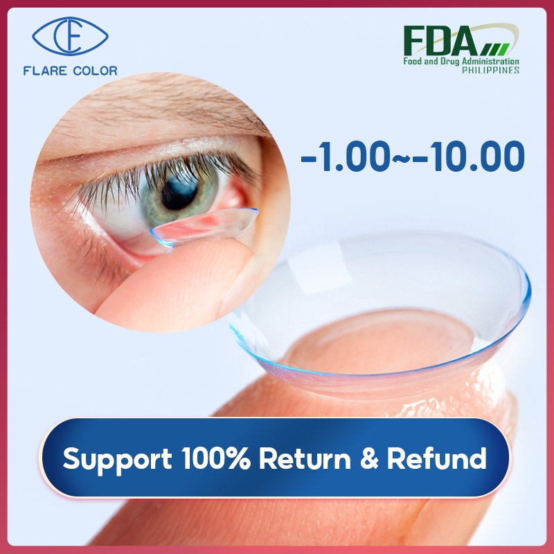 【Authentic Guarantee】Flarecolor Clear Contact Lens Graded(-1.00~-10.00 ...