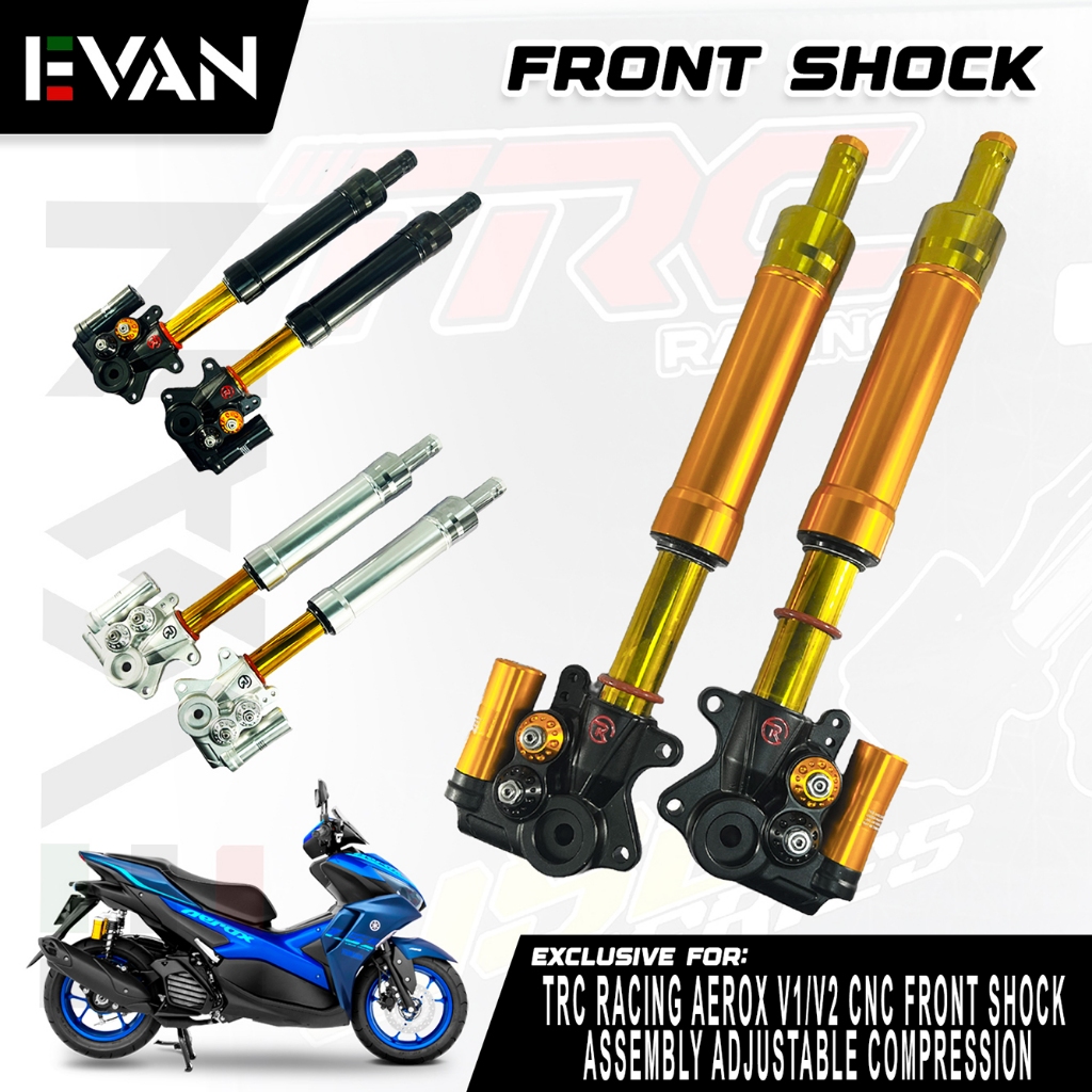 EVAN.PH TRC AEROX V1/V2 CNC Front Shock Assembly Adjustable Compression ...