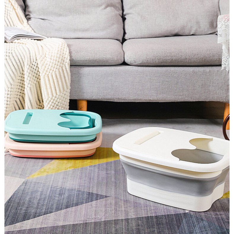 *Foldable Foot Soaking Bucket with Foot MAssage Dots, Lid and Phone ...