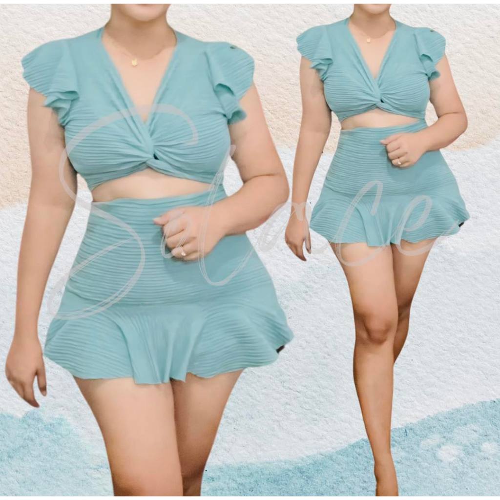 Solace Swimsuit for Woman Conservative Type Croptop Mini Skirt with ...