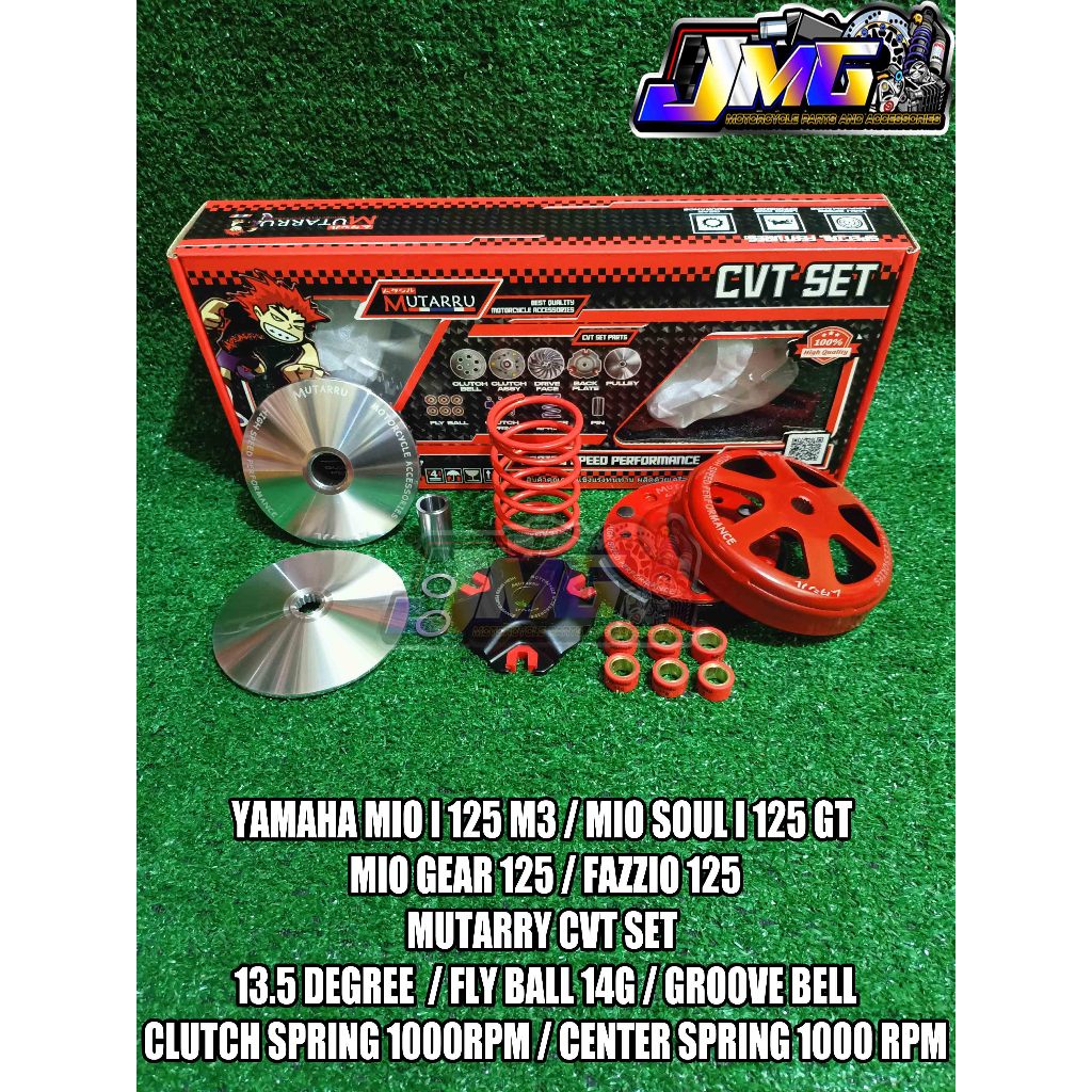 MUTARRU PULLEY SET W/DRIVE FACE CVT SET 13.5 DEGREE MIO / CLICK / BEAT / NMAX / AEROX / MIO i ...