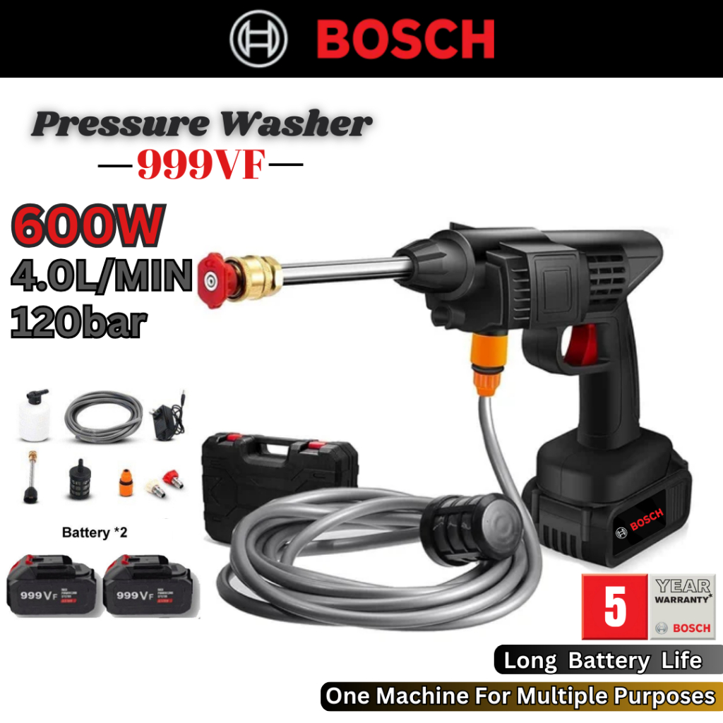 BOSCH Portable Pressure Washer Wireless Car Washer 42V Lithium Battery ...