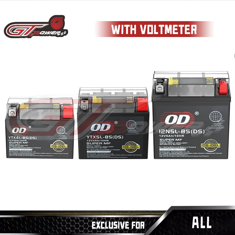 OD battery W/VOLT Meter YTX4L-BS(DS)/YTX5L-BS(DS)/12N5L-BS(DS) | Shopee ...