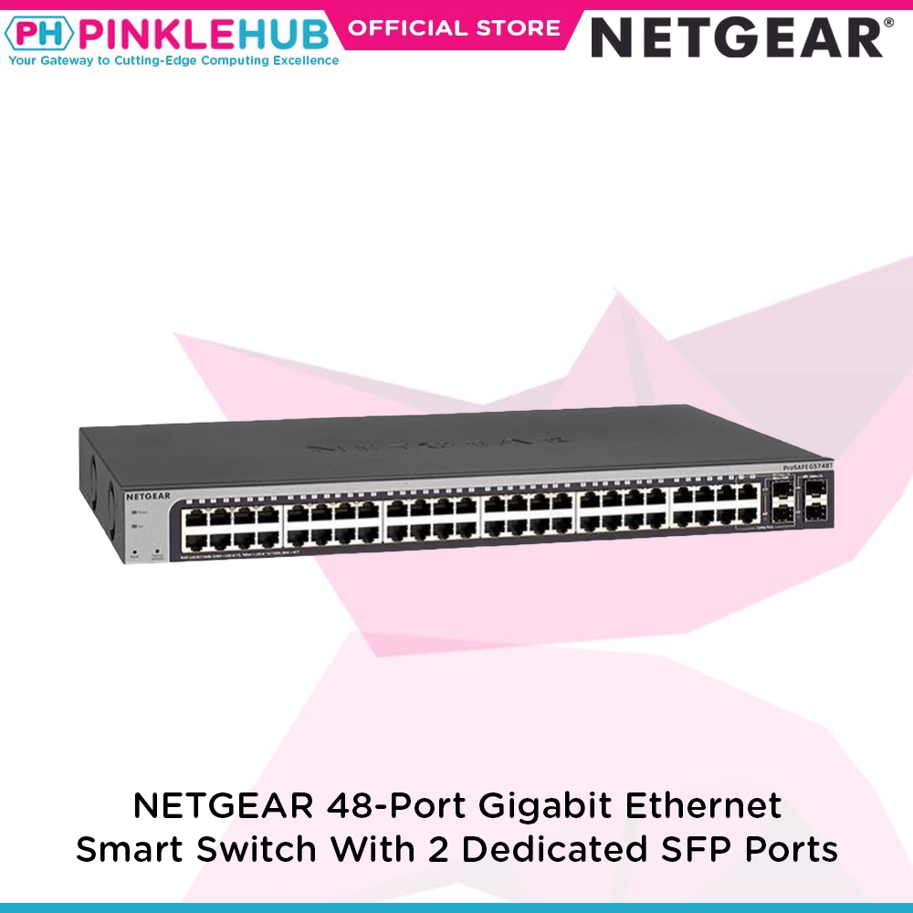 NETGEAR 48 Port Gigabit Smart Managed Pro Switch (GS748T-500AJS ...