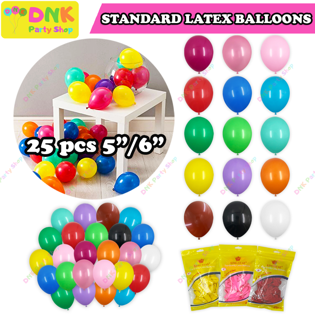 25 pcs Size 5"/6" Balloons Inches Small Mini Standard Ordinary Rubber ...