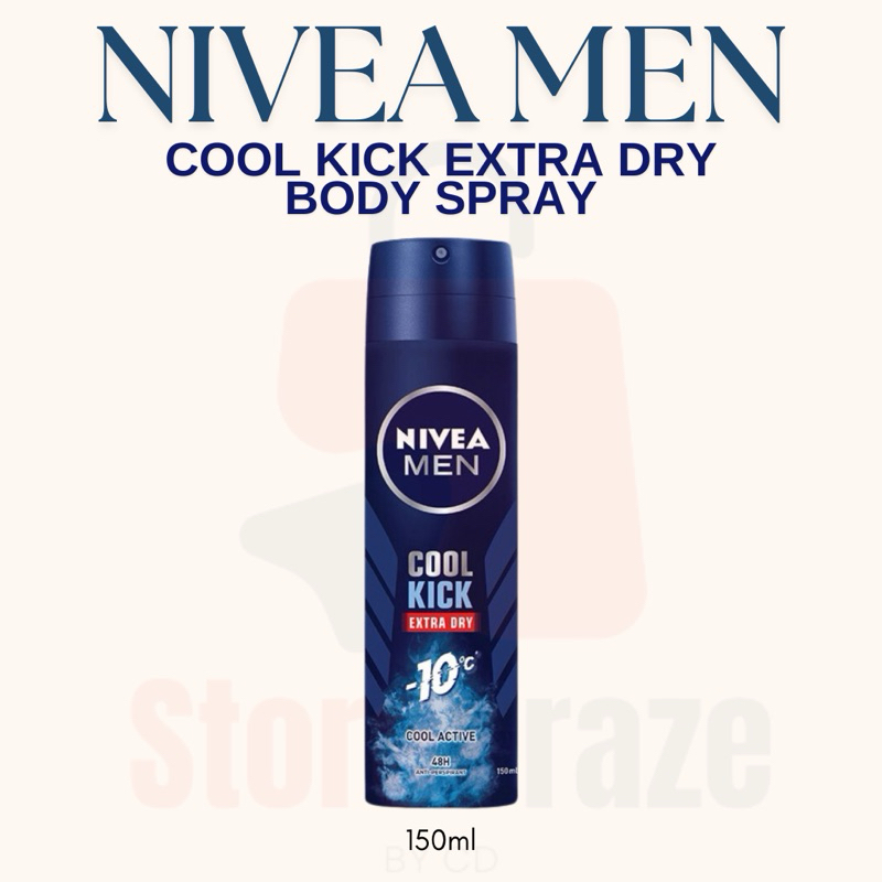 Nivea Men Cool Kick Extra Dry 48H Anti-Perspirant (150ml) | Shopee Philippines