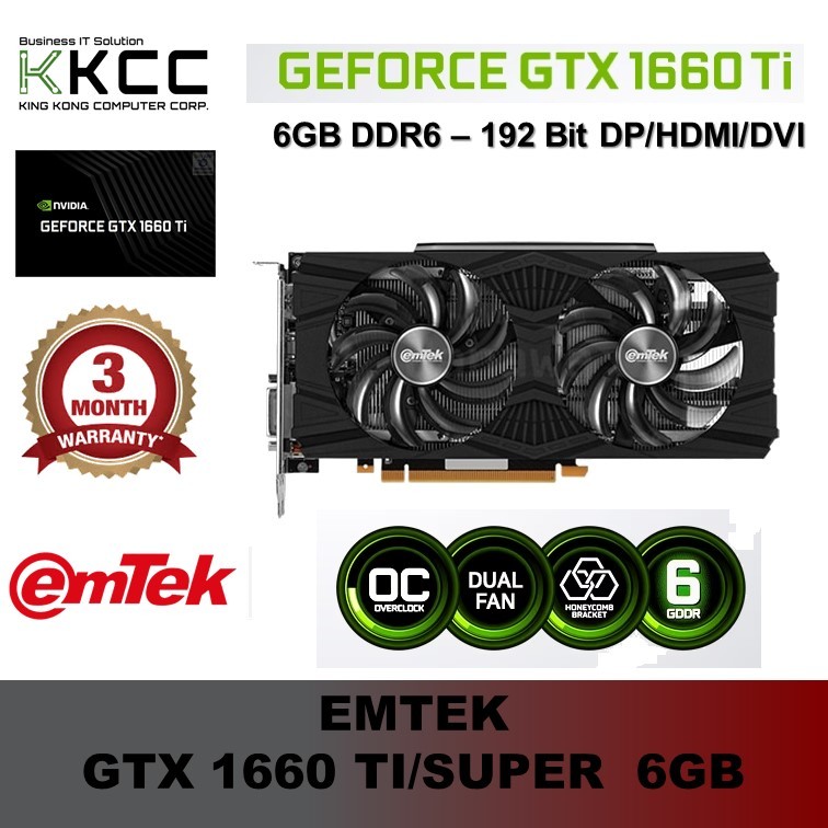EMTEK GEFORCE 1660TI Dual OC 6GB (USED) | Shopee Philippines