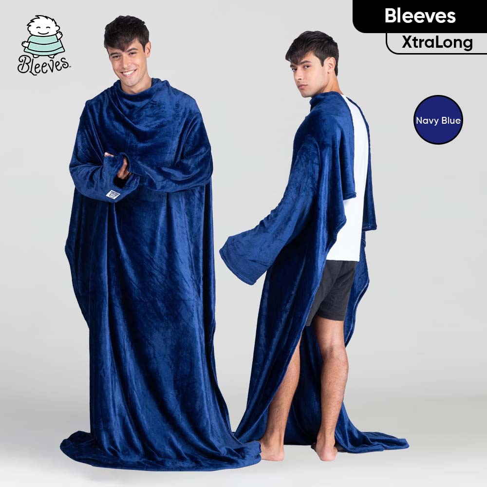 Bleeves® | Navy Blue Bleeves XtraLong Wearable Blanket for Men and ...